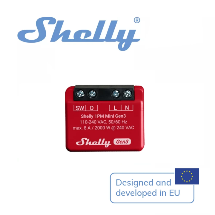 Shelly 1PM Mini Gen3 Wi-Fi Operated Smart Switch 8A Power Metering ...