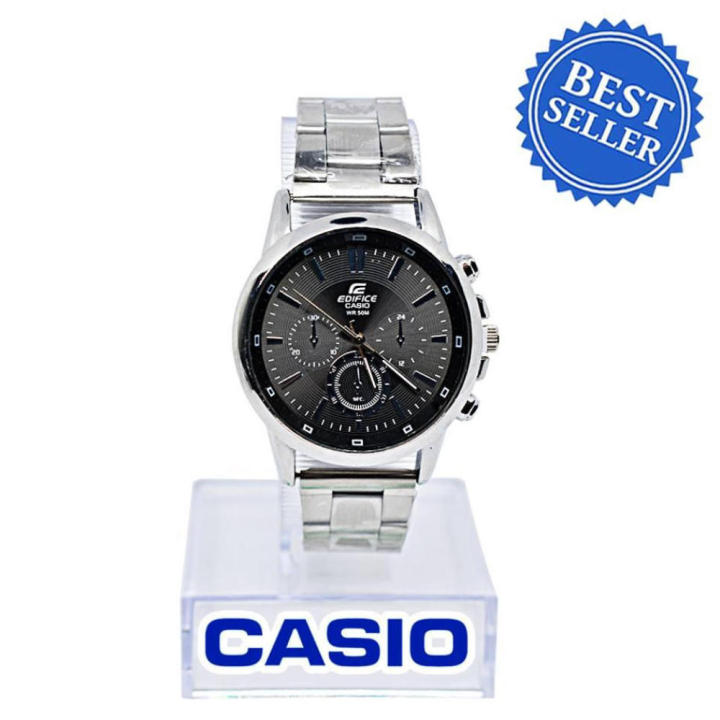 Casio Edifice 3 Chronograph Black Dial Watch for Men(Silver) | Lazada PH