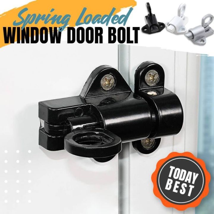 Security door gate latch aluminum pull ring spring bounce window bolt ...