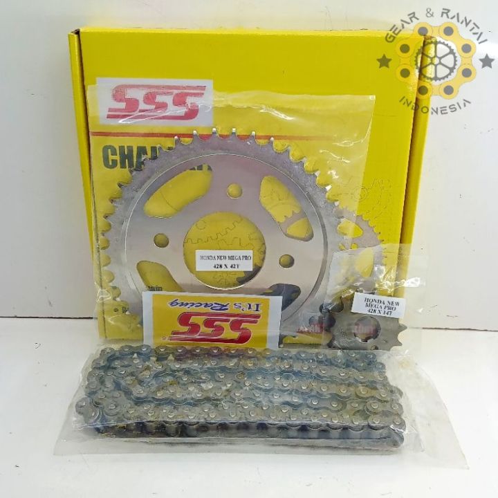 Gear Set Chain Kit Drive SSS HONDA New Mega Pro Tipe 428 standart ...