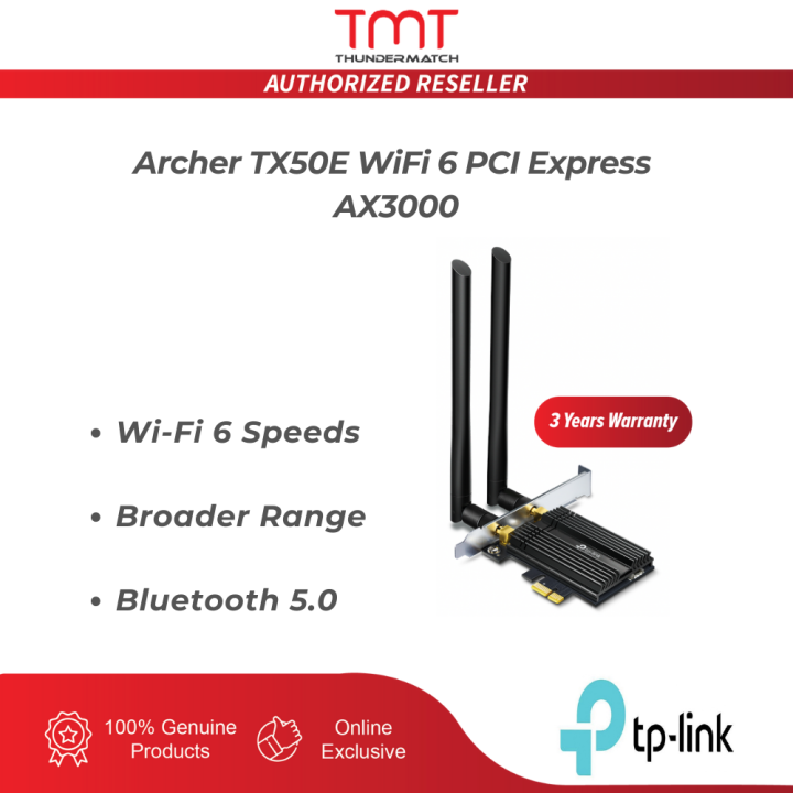 TP-Link Archer TX50E AX3000 Wi-Fi 6 Bluetooth 5.0 PCIe Adapter | Lazada