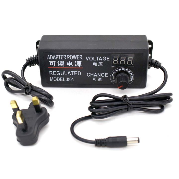 Adjustable DC Power Adapter 3-24V Universal Supply Transformer Display ...