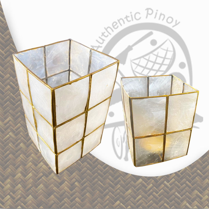 Rectangular Candle Holder made from Capiz / Kapis Shell | Elegant ...