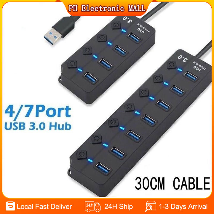 7 Ports USB Port Extension 3.0 High Speed USB Hub | Lazada PH
