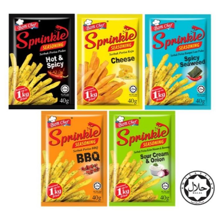 COMBO 5 PACKS (ALL FLAVOUR) Bon Chef Sprinkle Seasoning 40g | Lazada