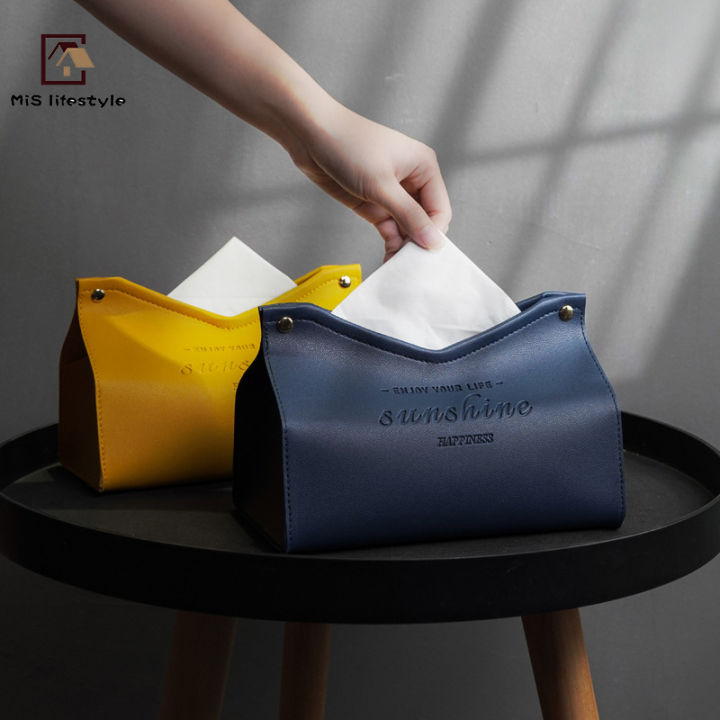 INS Style Leather Soft Tissue Box PVC Tissue Holder Big Size Restaurant ...