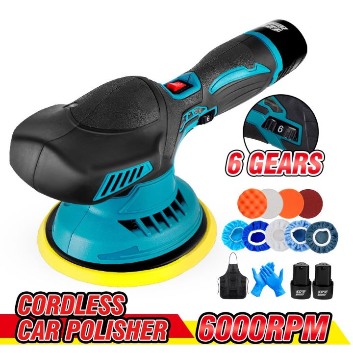 12v Car Polisher 6 Speeds Cordless Mini Car Polisher Portable Handheld ...