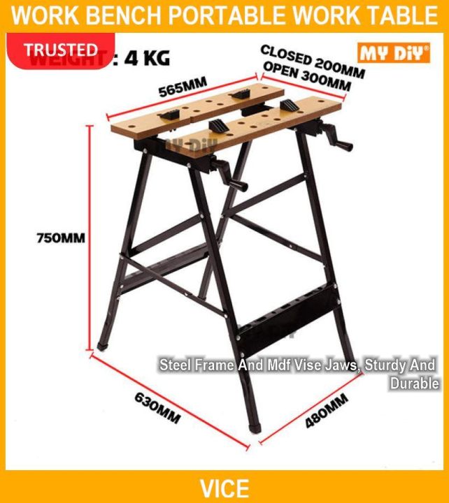 Work Bench PORTABLE Work Table PORTABLE Work Bench Vice Table ...