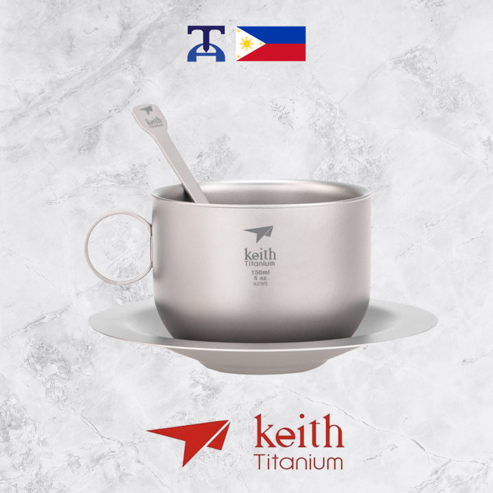 Keith Titanium Ti3601 Coffee Cup with Saucer and Spoon | Lazada PH