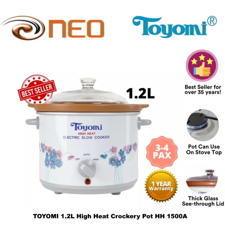 TOYOMI 1.2L High Heat Crockery Pot HH 1500A Electric Slow Cooker (High ...