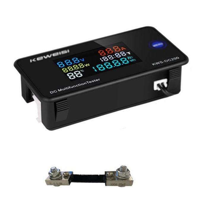KEWEISI DC 0-200V Voltmeter Ammeter KWS Power Energy Meter LED Digital DC Wattmeter Electric ...