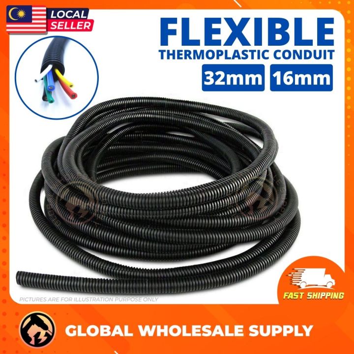 (1ROLL) 16MM / 32MM PVC FLEXIBLE HOSE HDPE Corrugated Conduit Electric ...