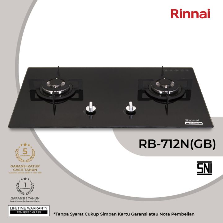Rinnai RB-712 N(GB) Kompor Tanam Build in Hob 2 Tungku Temperd Glass 75cm RB712NGB | Lazada ...