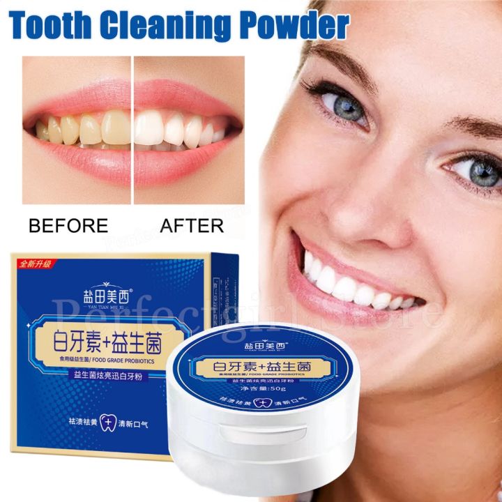 Probiotic tooth cleaning powder whitening and yellowing teeth cleaning ...