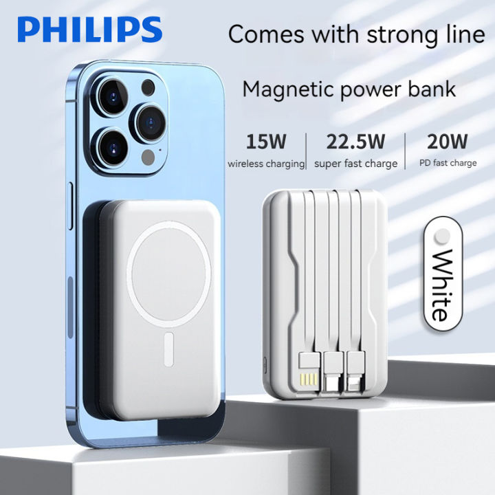 Philips Power Bank Magnetic Wireless Charger 3-in-1 Wireless Charging ...