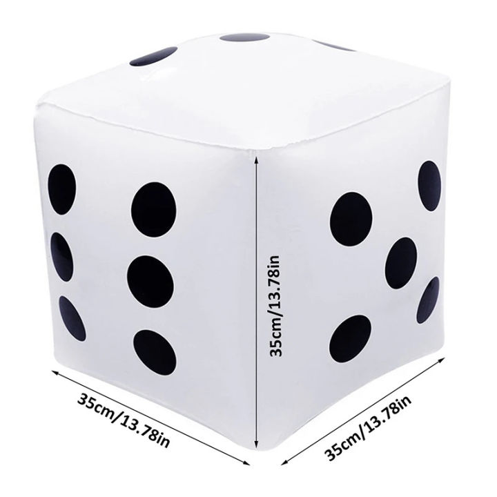 35cm Giant Inflatable Dice Blow-Up Cube Stage Prop Group Game Party ...