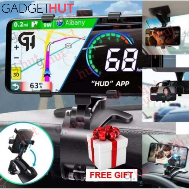 Universal HUD Car Dashboard Car Phone Holder 360°Adjustable Mount Clip ...