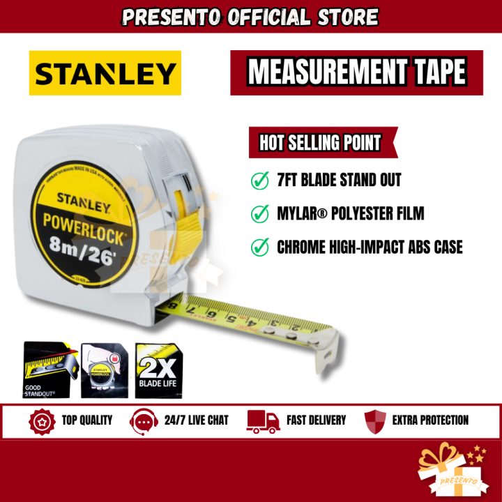 STANLEY Original STHT33428-8 8M/26ft Power Lock Tape Rule Measuring ...