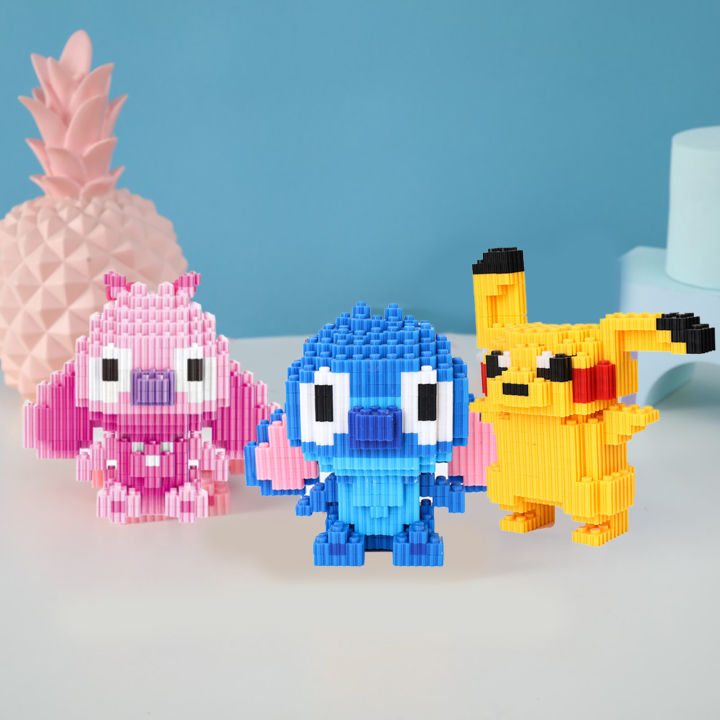 Microgood 1ชุดการ์ตูนบล็อกตัวต่อ Minnies Mickey-Mouse Stitch Pikachus 3D น่ารักอะนิเมะรูป ...