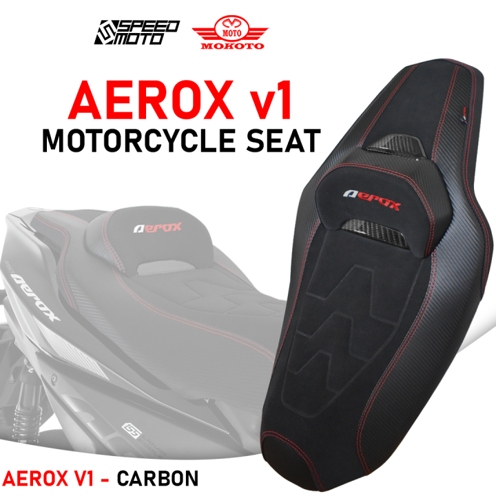 YAMAHA AEROX V1 CARBON DELUXE CAMEL BACK SEAT ASSEMBLY WITH EMBROID LOGO / SEAT ASSY FOR AEROX ...
