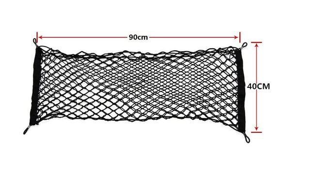 Black Double Layer Bonnet Mesh Net Trunk Luggage Net Back Seat Car Rear ...