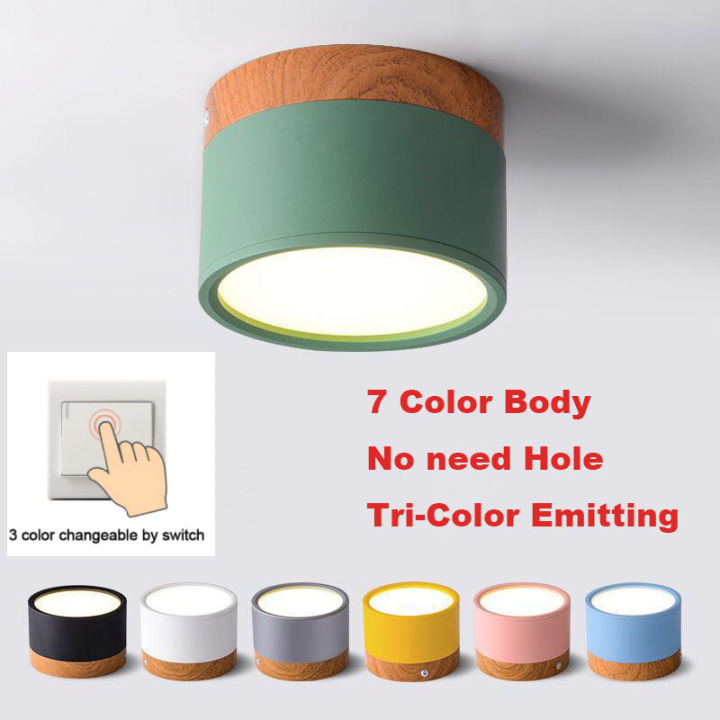 Tricolor LED downlight /Nordic Macarons Ceiling Lights/Aisle Lights ...