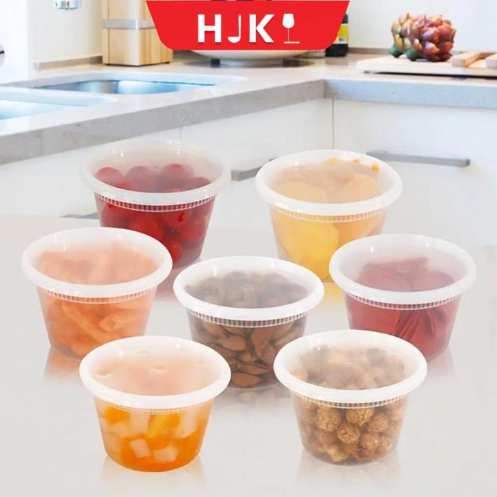 HJKL 10pcs Round Food Storage Box Premium Plastic Deli Containers Meal ...