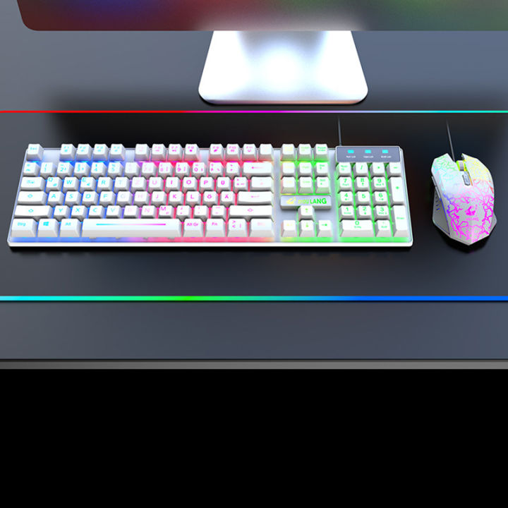 German Light LED Backlit Button Suit Gaming Gamer Keyboard And Mouse ...
