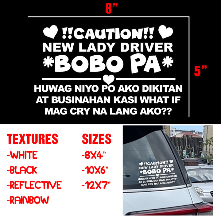 Caution New Lady Driver Sticker Signage | Lazada PH