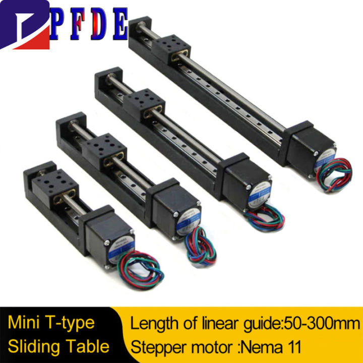 Mini T-Type Sliding Table Linear Stage 50-300mm Stroke Nema11 28mm ...