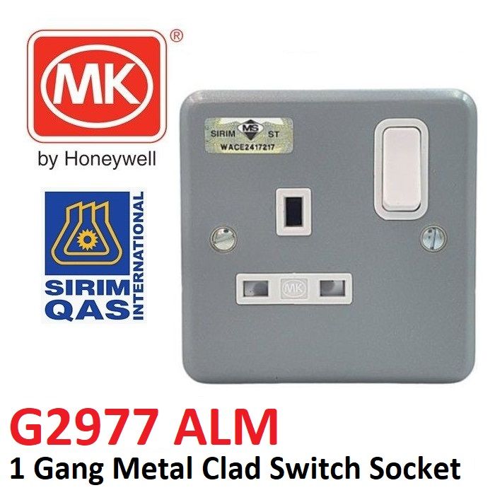 MK G2977ALM 1 Gang Metal Clad Switch Socket Outlet | Lazada