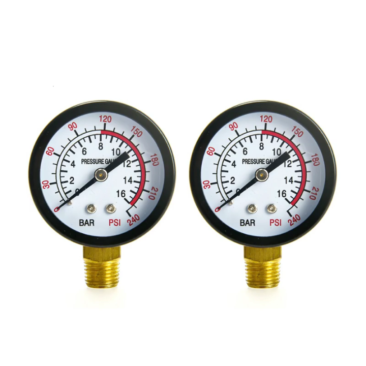Heavy Duty Carbon Steel Pressure Meter 0-16 BAR Large Dials with Clear ...