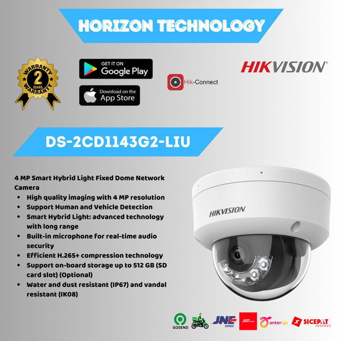 HIKVISION DS-2CD1143G2-LIU 4MP SMART DUAL LIGHT CCTV | Lazada Indonesia