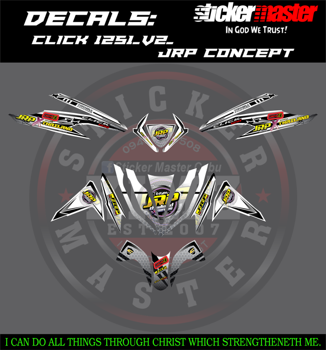 CLICK 125i VERSION 2 DECALS JRP CONCEPT (WHITE) | Lazada PH