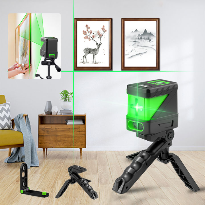 Huankai 2 Lines Mini Green Laser Level Vertical & Horizontal Cross Line ...