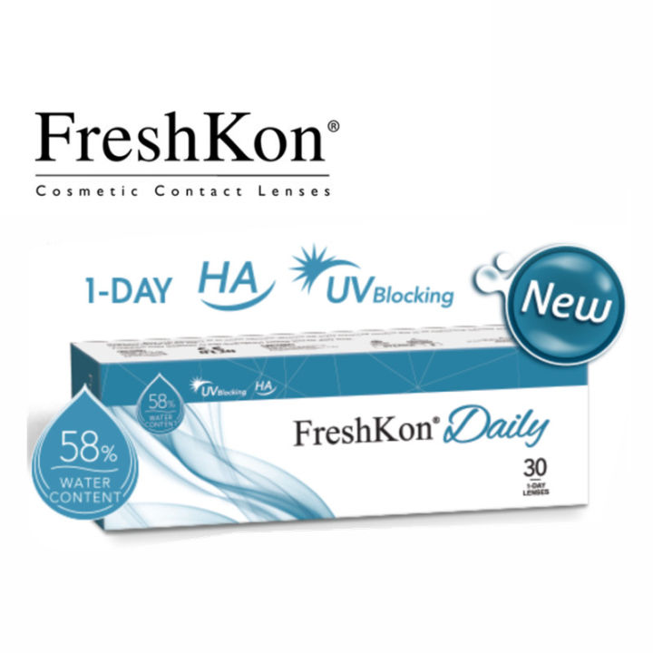 FreshKon Daily Disposable Clear Lens (30pcs) 1 Day Contact Lenses | Lazada
