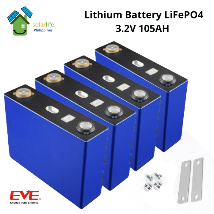 Eve LiFePO4 Prismatic Cell 3.2V/105Ah x 4pcs | Lazada PH