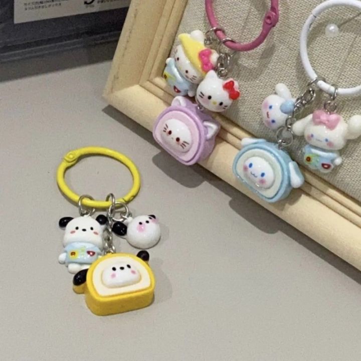 Kawaii Hello Kitty จี ้ พวงกุญแจ Sanrio Kuromi My Melody ตุ ๊ กตาพวง