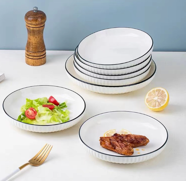 THE 7 DWARVES 10 Inch Ceramic Dinner Plate Minimalist Porcelain Serving ...