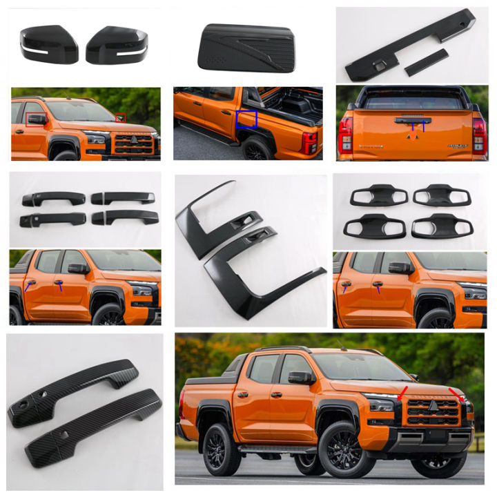 Mitsubishi L200 Triton 2023 2024 ฝาครอบกระจก/ฝาครอบมือจับประตู/ฝาครอบไฟ ...