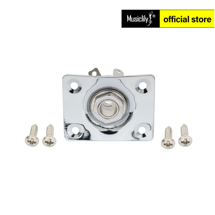Musiclily 6.35mm Rectangle Guitar Loaded Jack Socket Plate for Les Paul ...