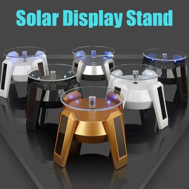 BABEDUO Solar Power 360 Degree Jewelry Rotating Display Stand Turn ...