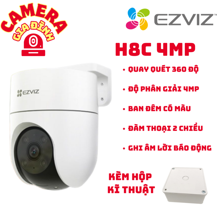 H8C 4MP | Camera wifi Ezviz ngoài trời H8C 4MP 2K+ màu ban đêm, quay ...