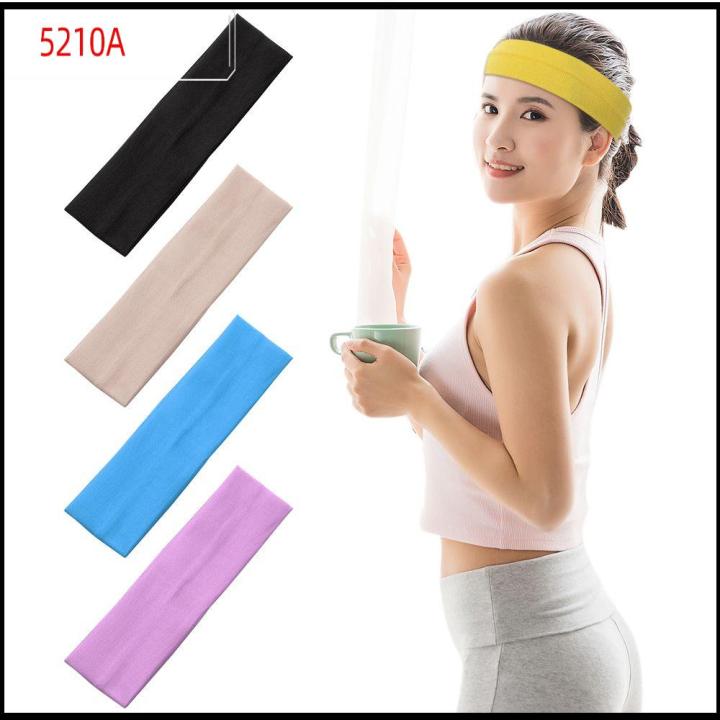 5210A 1PC เครื่องประดับผม ฟิตเนส สำหรับผู้หญิง ยางยืด สีทึบ ที่คาดผมโยคะ ที่คาดผมสำหรับเล่นกีฬา ...