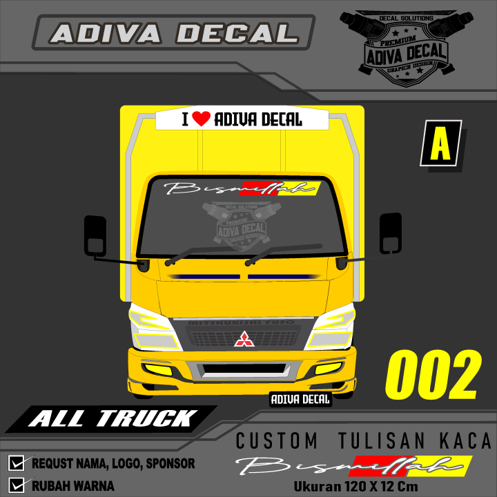 STIKER KACA DEPAN TRUK STICKER KACA DEPAN TRUCK CANTER ELF HINO GIGA ...