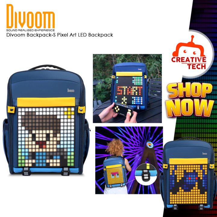 Divoom Backpack-S Pixel Art LED Backpack DIVOOM BACKPACK (Original ...