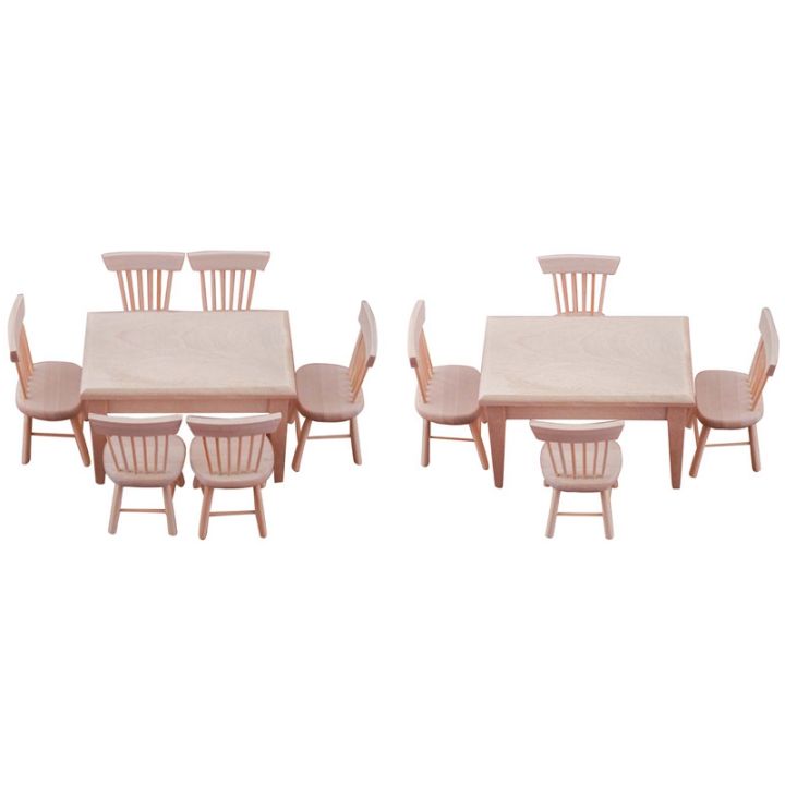 () Miniature Dining Table Chair Model 1:12 Miniature Wooden Furniture ...