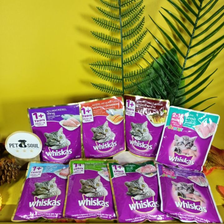 Whiskas Wet Pouch / Saset 80gr- kitten/ junior tuna/ mackerel, ocean ...