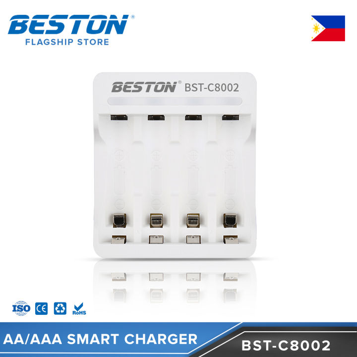 Beston C8002 4-Bay Charger Battery Charger for AA / AAA Rechargeable Battery BST-C8002 | Lazada PH
