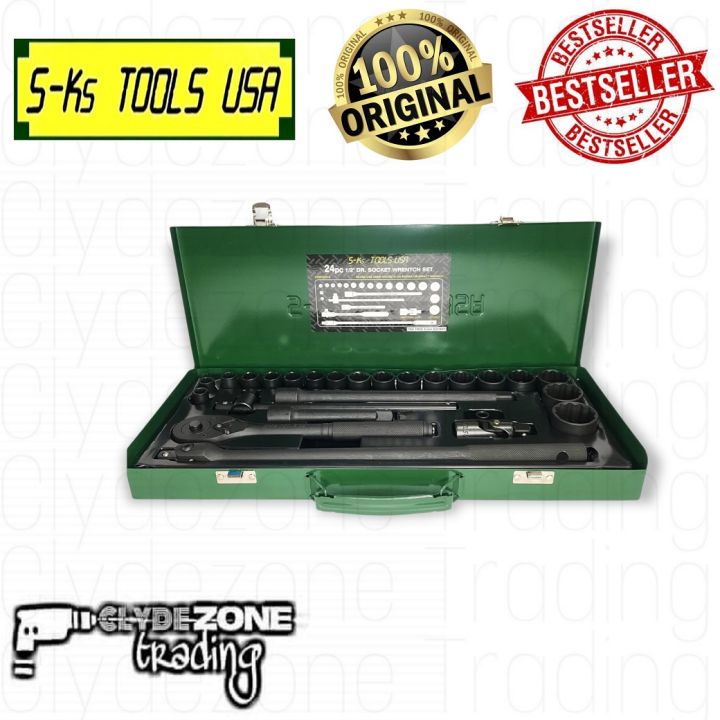 S-ks 24 Pcs. 1/2 Drive Socket Wrench Set 12 Point (Flower Type) | Lazada PH